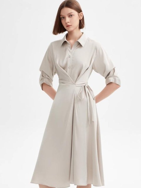 Langz Home 2025 summer new retro waist-hugging long skirt high-end polo ...