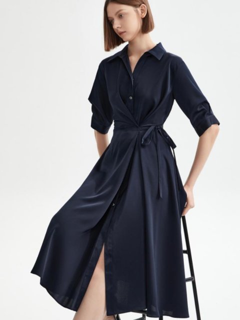 Langz Home 2025 summer new retro waist-hugging long skirt high-end polo ...