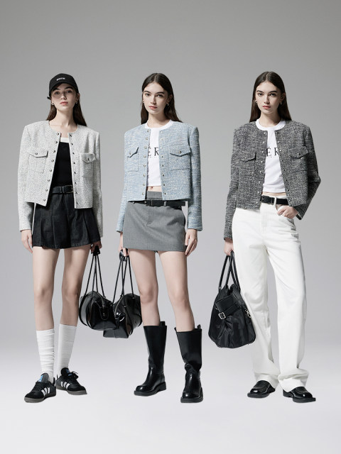 OCHIRLY Ou Shili Xiaoxiang Style Two-color Mixed Jacket Women's French ...