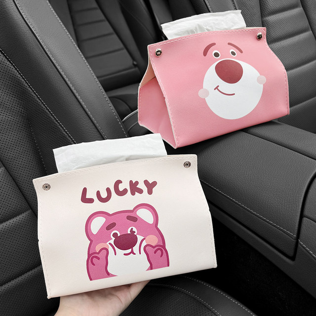 Strawberry Bear Car Cold Towel Box Creative Clear Cartoon Cartoon Red ...