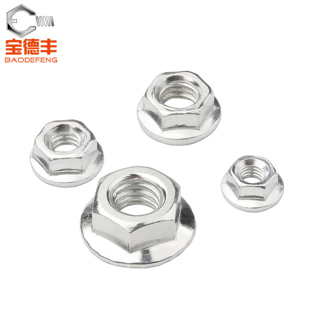 Iron galvanized flange nut hexagonal anti-slip anti-loosening screw cap ...