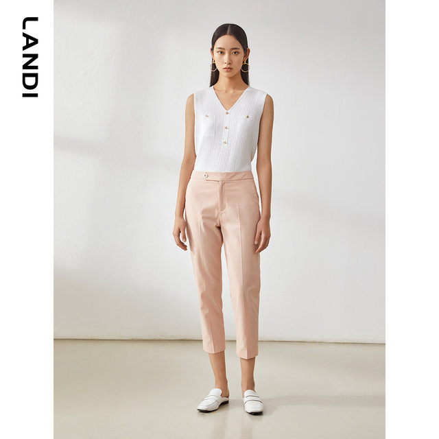 [159 yuan flash sale] LANDI's new light pink wool small-foot suit ...