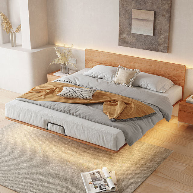 Suspended bed ultra-thin bedside edge bed Japanese-style small ...