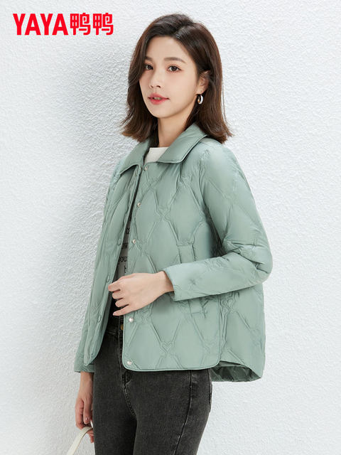 YaYa 2024 Autumn and Winter New Down Jacket Lightweight Fashion Temperament Shirt Collar Short ...