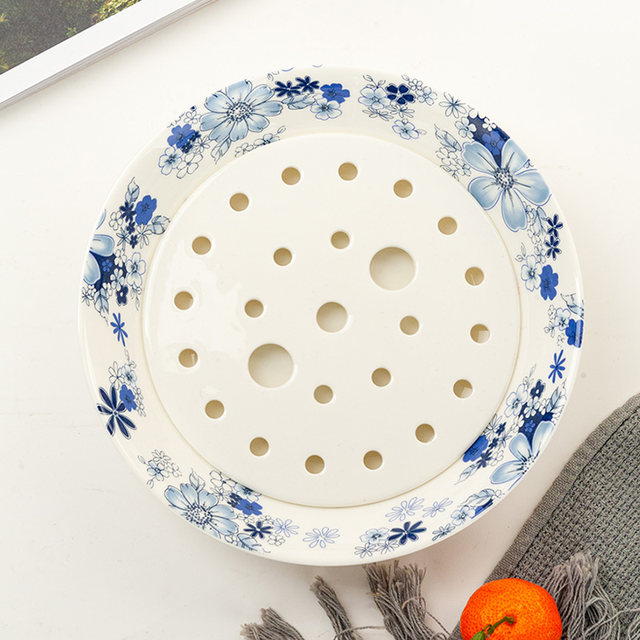Jinlanyu Tangshan Bone Porcelain 8-inch Dumpling Drain Double-layer ...