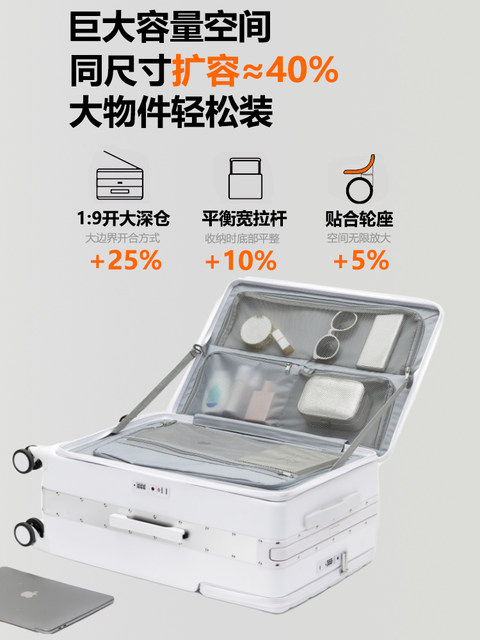 LIGHTGO large capacity side open luggage for women 20-inch boarding box ...