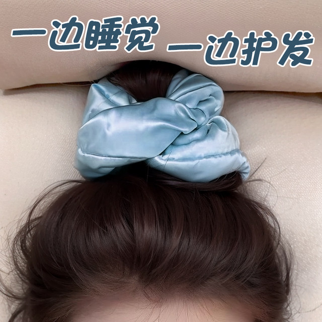 Pillow large intestine hair ring kitsch plus cotton filling sleep satin ...