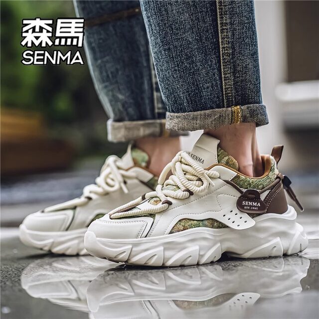 Senma men's shoes 2024 new autumn breathable mesh thick bottom leisure ...