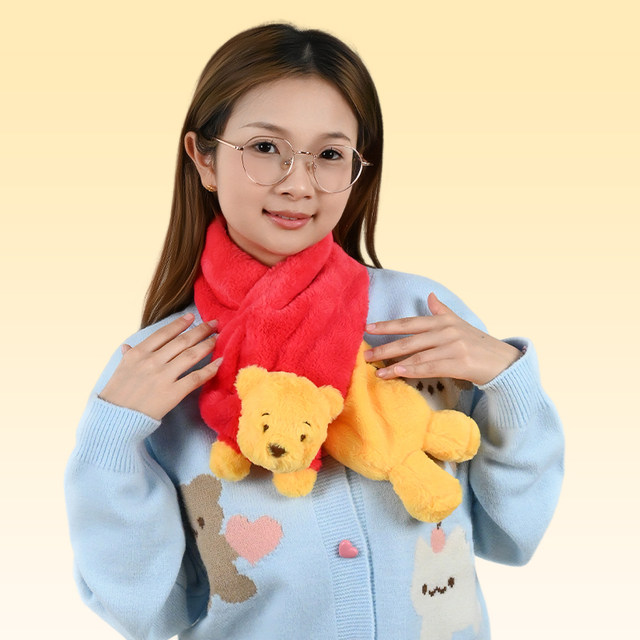 Disney genuine potdemiel honey jar Tigger and Bear plush scarf doll ...