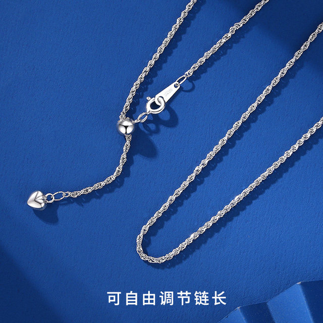 S925 sterling silver hemp rope chain necklace chain neck chain rope ...