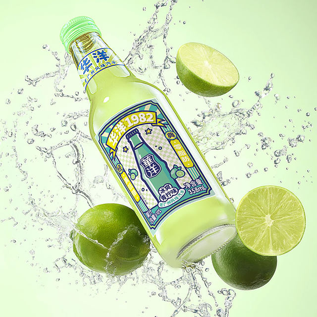 Huayang 1982 fruity fruit juice carbonated drink really low sugar and 0 fat 358ml*12 glass ...