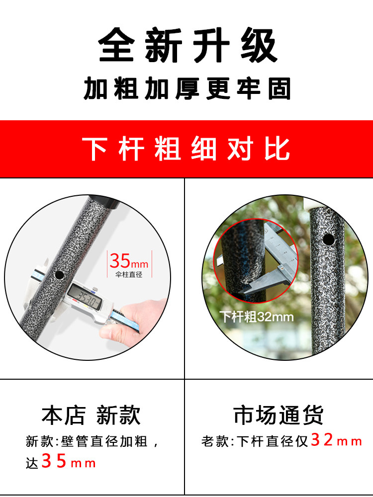 Draw Sunny Large Outdoor Sun Umbrella - Beach & Garden Shade