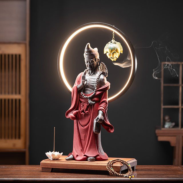 Large Living Buddha Ji Gong Buddha statue ceramic dragon Luo Han Li ...