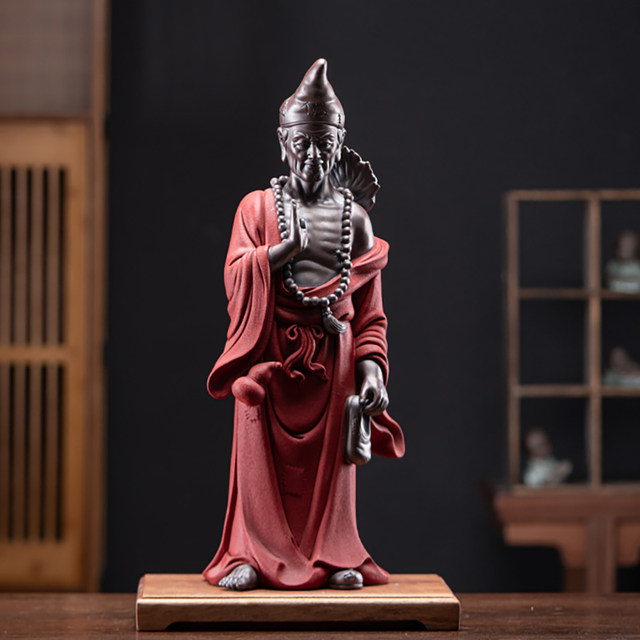 Large Living Buddha Ji Gong Buddha statue ceramic dragon Luo Han Li ...