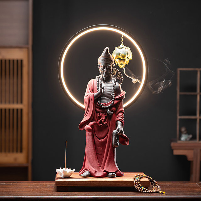 Large Living Buddha Ji Gong Buddha statue ceramic dragon Luo Han Li ...