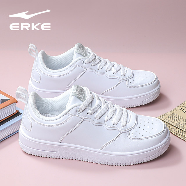 Hongxing Erke pure white sneakers for women autumn and winter new ...