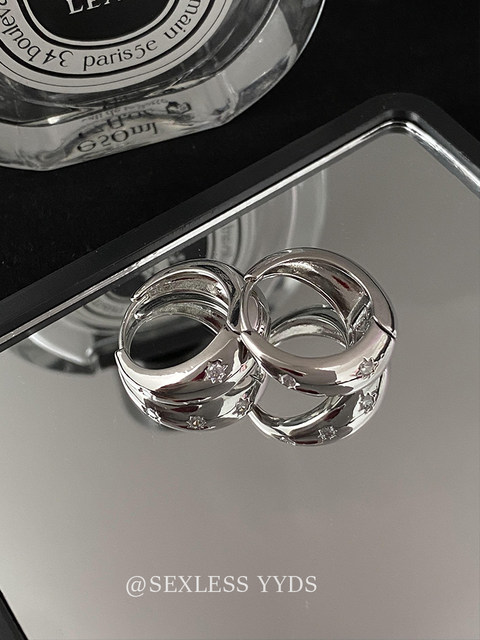 yyds! Cold wind silver six -star flash drilling water drop ear ring earrings high -level sensor ...