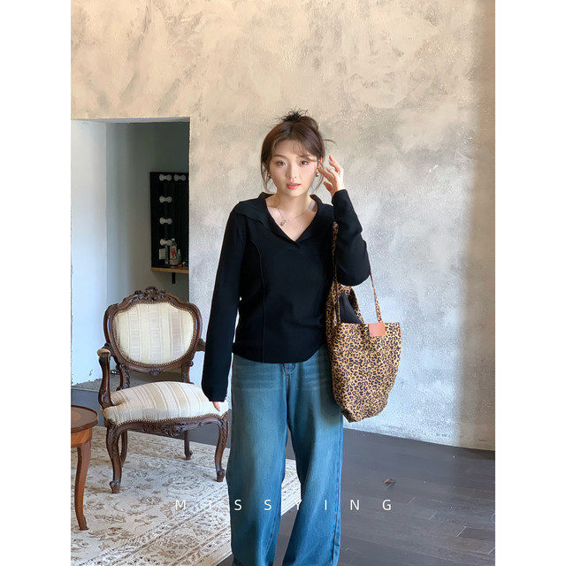 Ms. Ying's casual knitted sweater for women in autumn new style fat ...