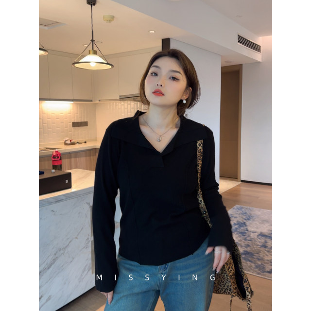 Ms. Ying's casual knitted sweater for women in autumn new style fat ...