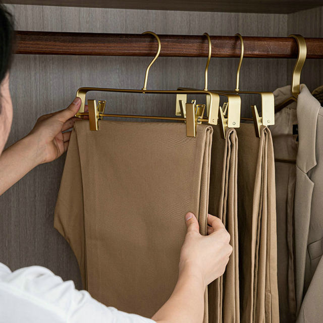 Powerful trouser rack aluminum alloy trouser clip household clothes ...