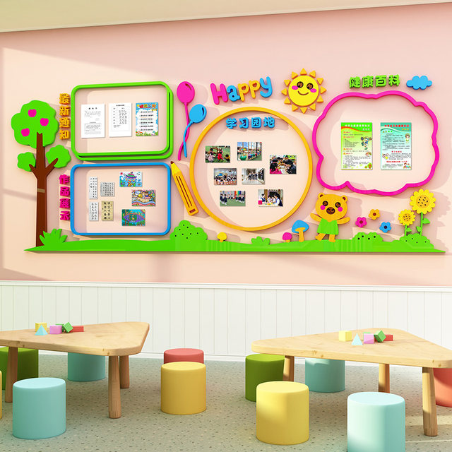 School opening class cultural wall layout classroom primary school ...