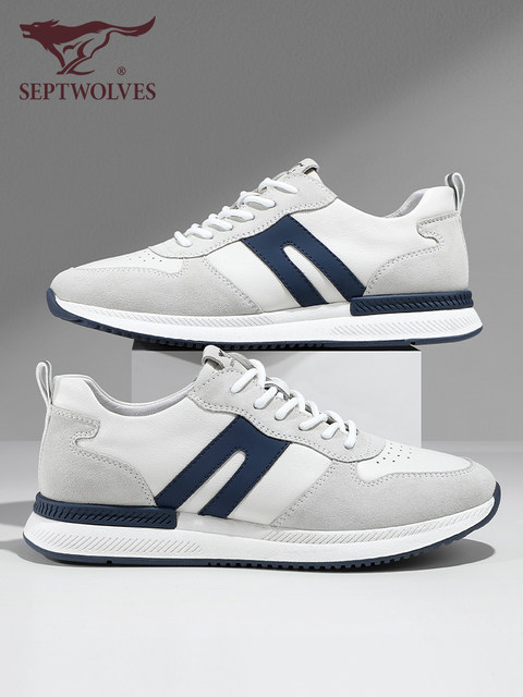 Septwolves Men's Shoes 2025 Autumn New Genuine Leather Travel Shoes ...