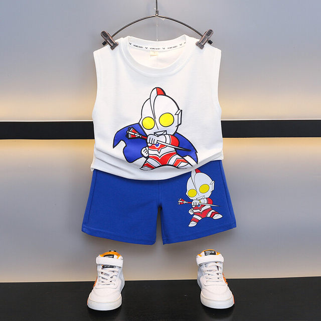 Ultraman Clothes Boys Summer Vest Suit 2025 New arrival Stylish Boy ...
