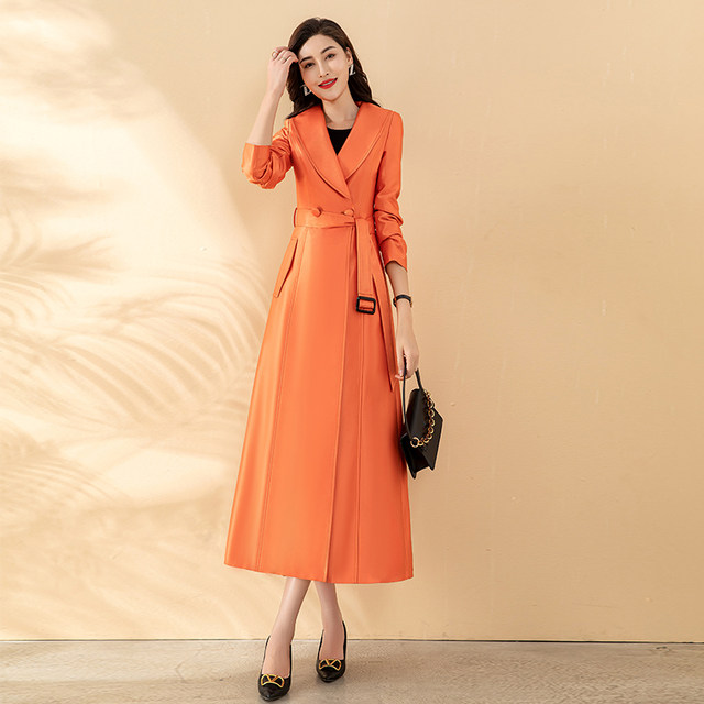 Long windbreaker coat female vertical sense 2024 autumn clothes new ...