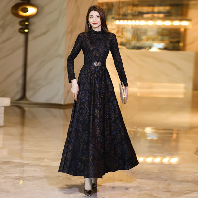 French high-end dress for women 2024 autumn new temperament long waist ...