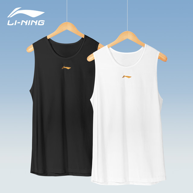 Li Ning vest men's new sleeveless summer sports fitness T-shirt sweat ...
