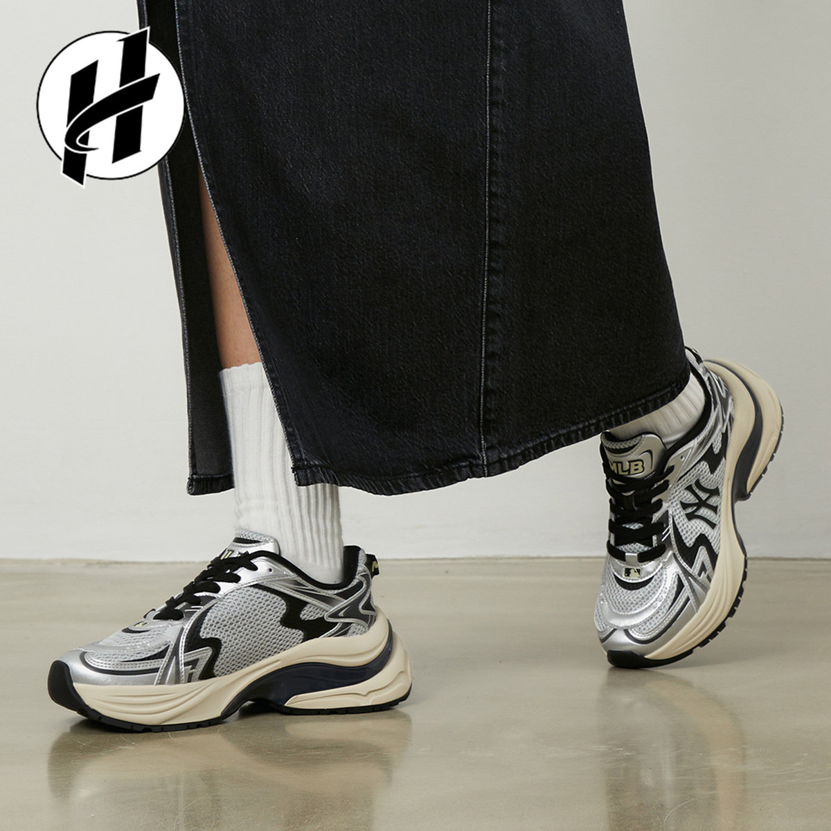 Mlb printed canvas semi -drag stray shoes anti -sliding shock ...