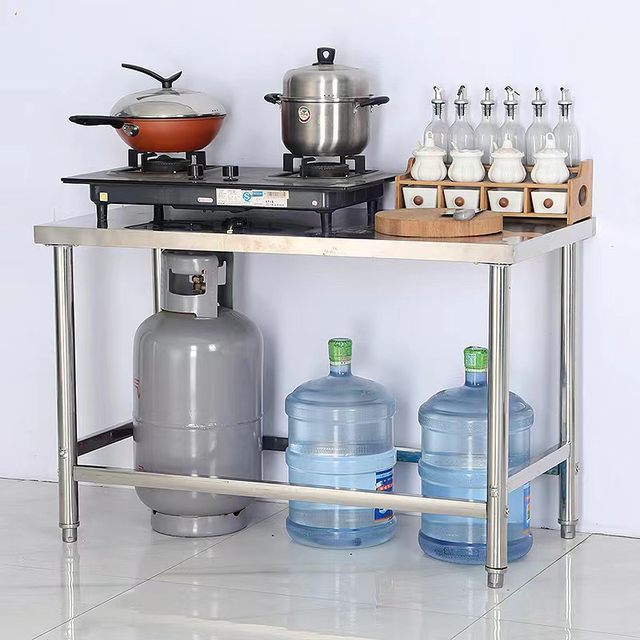 Thickened stainless steel single-layer workbench, kitchen stove ...