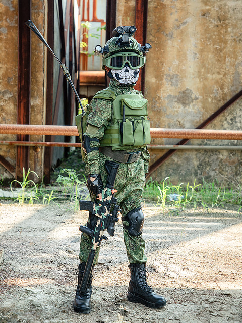 Children's long -sleeved camouflage suits set boys outdoor tactical ...