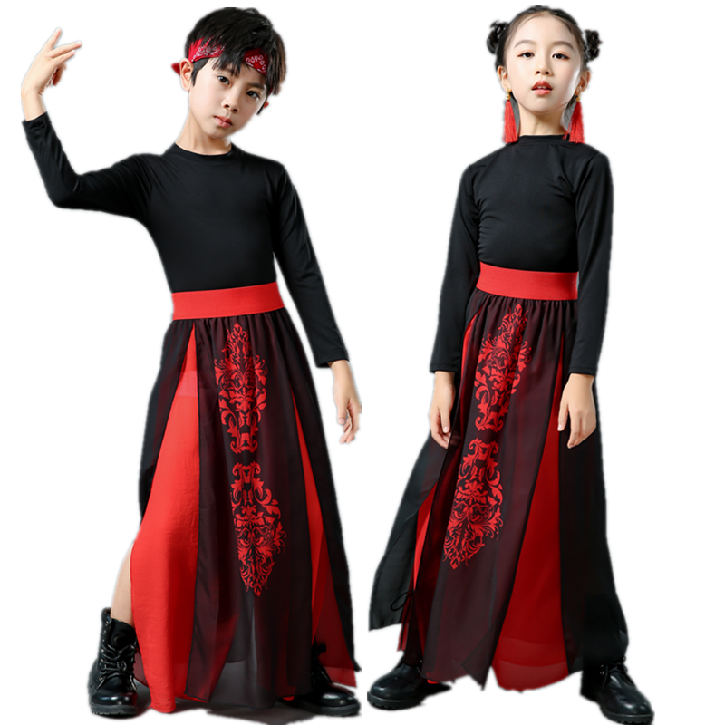 Costum de Dans Chinezesc Dragon - Ținută Dans cu Evantai - Îmbrăcăminte ...