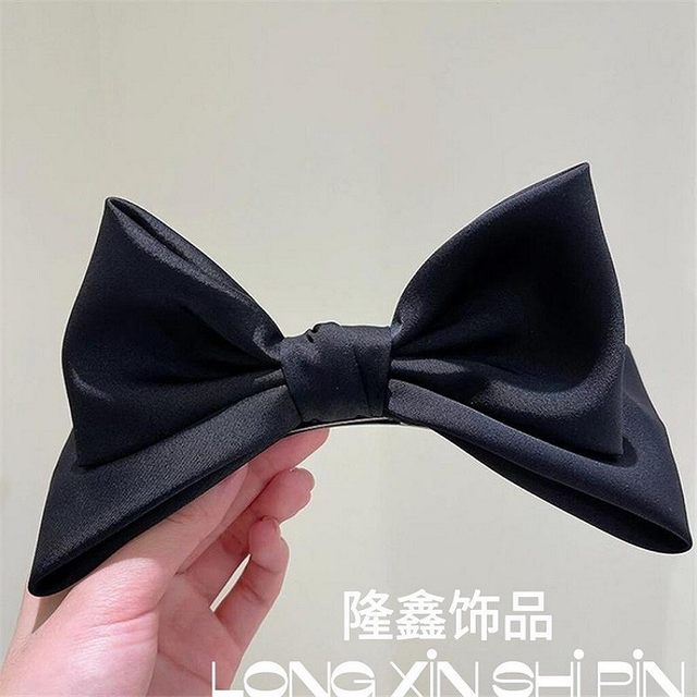 Zhao Lusi's same black three-dimensional bow clip headdress hair clip ...
