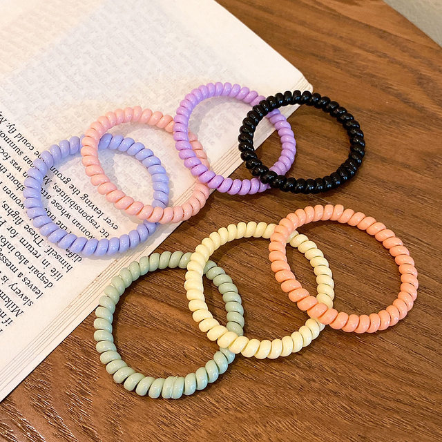 Candy-colored phone cord hair rope Internet celebrity small fresh hair ...