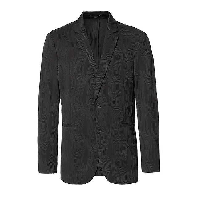 RARE Weiya men's autumn and winter new suit black wavy pattern three ...