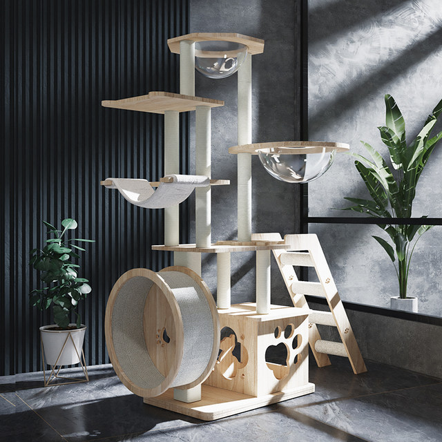 Pet Bea cat climbing frame solid wood cat nest cat tree one all solid ...