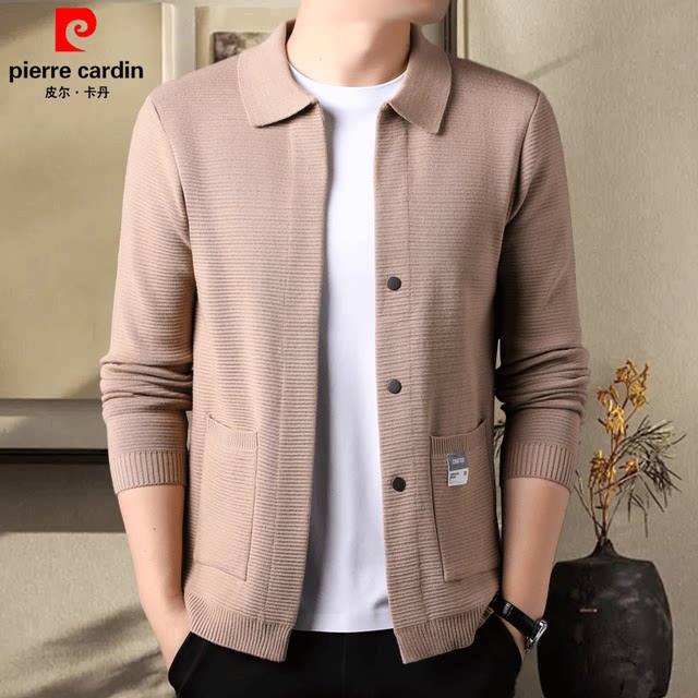 Pier Cardin high-end men's knitted cardigan jacket spring and autumn ...