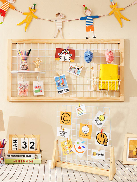 Photo grid display rack wall storage rack wall iron grid photo grid ...