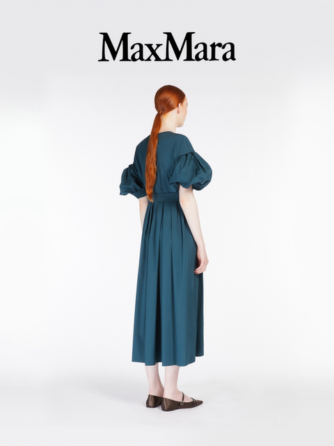 MaxMara2025 spring and summer new women's waist-hugging long dress ...