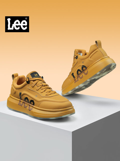 Lee men's shoes 2025 spring new genuine leather shoes men's thick sole ...