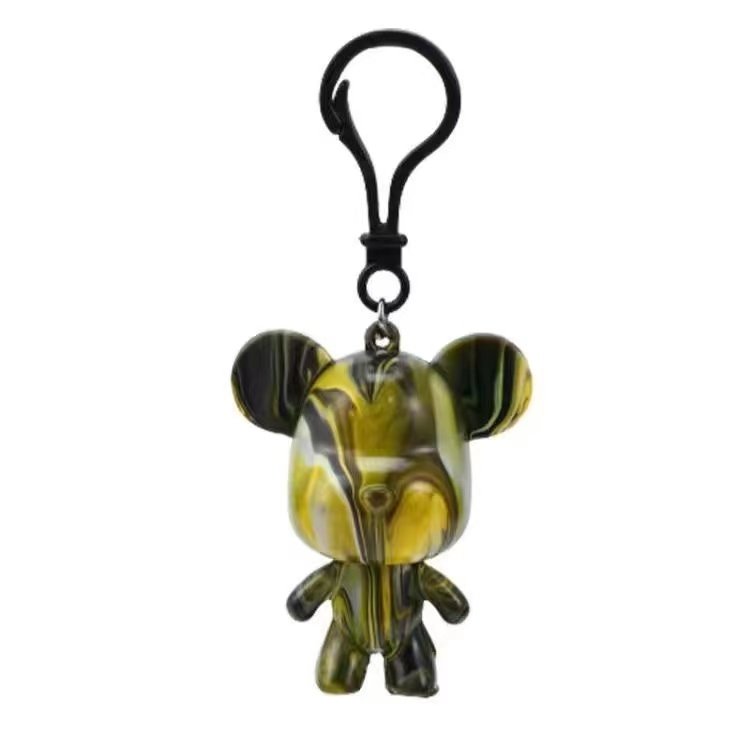 Fluid Bear Keychain - DIY Pink Girl Heart Plastic Keyring