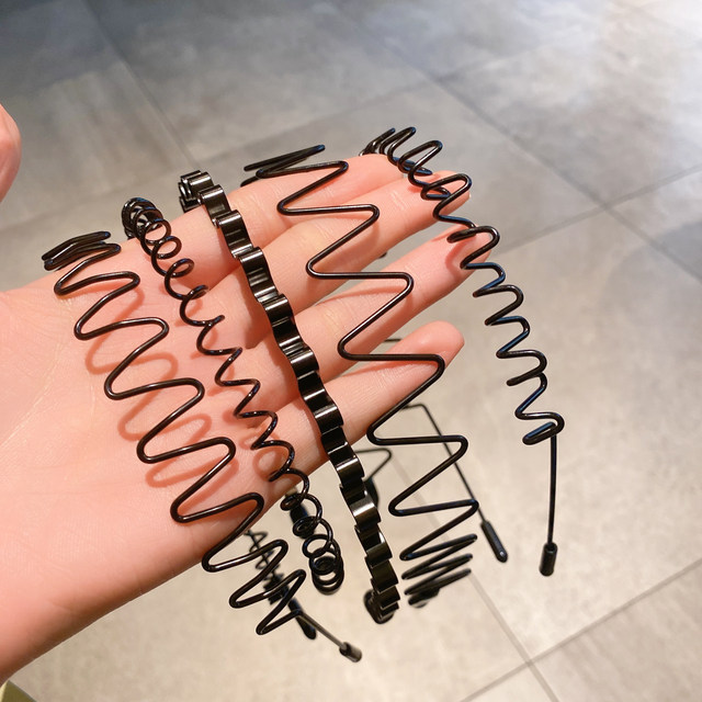 Men's hair hoop men's broken hairpin sports headband men's wave black ...