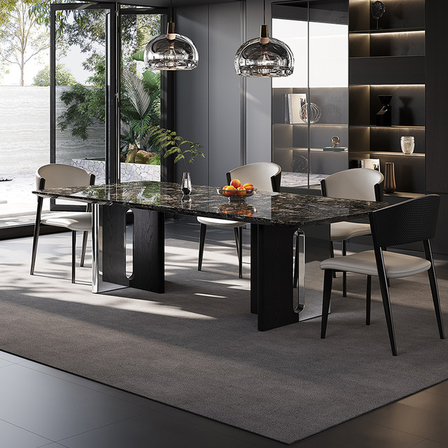 WARM platinum diamond luxury stone dining table villa imported natural ...