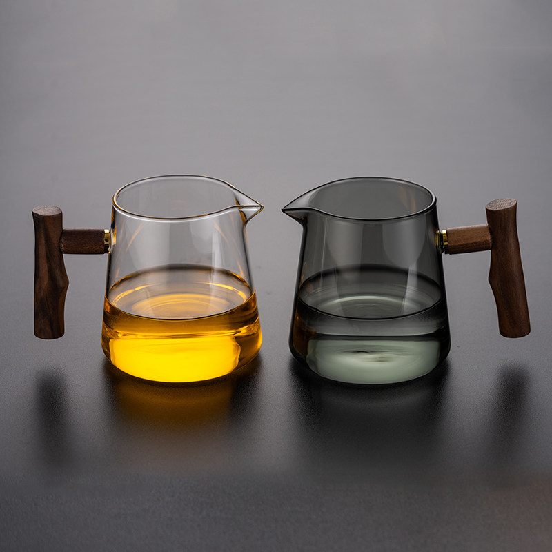 Glass fair cup tea drain - Heat-resistant kung fu tea set with tea filter