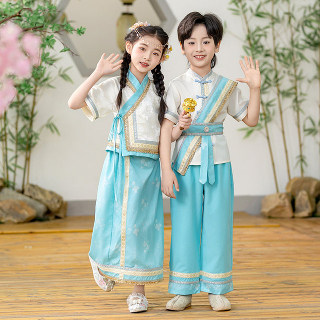 Hanfu boys summer Yunnan Dai costumes Xishuangbanna watersplashing ...