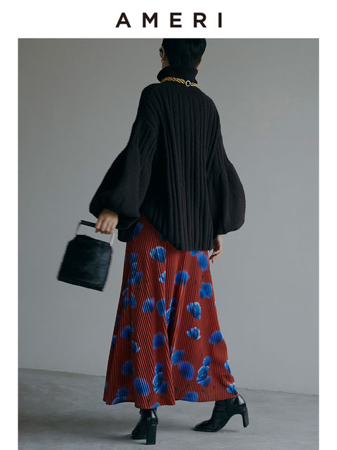 AMERI autumn and winter trendy women's clothing original custom bold print retro elegant ...