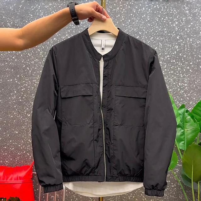 Autumn new simple workwear windproof stand collar jacket men's business ...