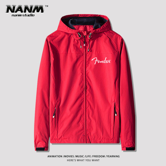fender electric guitar band hooded jacket men's autumn and winter plus ...